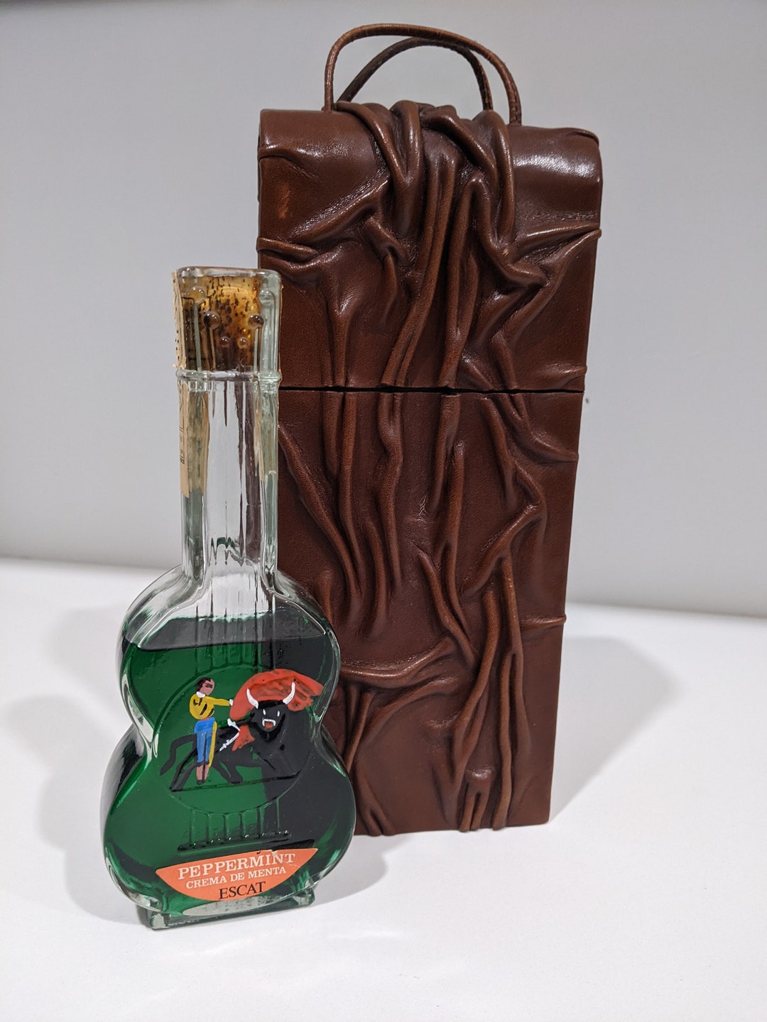 Old Bottle Guitar Shaped With Torero Peppermint Mint Cream Liquor Escat ...