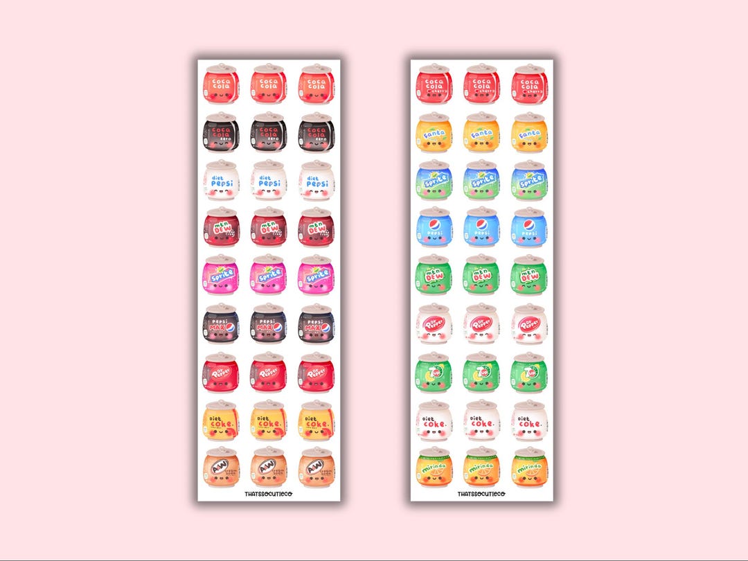 Soda Can Stickers | Planner, Journal Decoration - Etsy