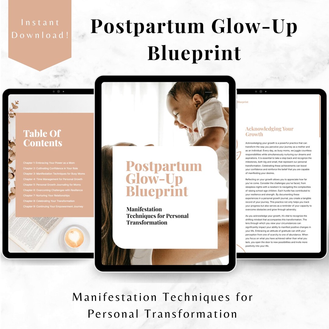 Postpartum Glow-up Blueprint | Digital Ebook for Moms | Manifestation ...