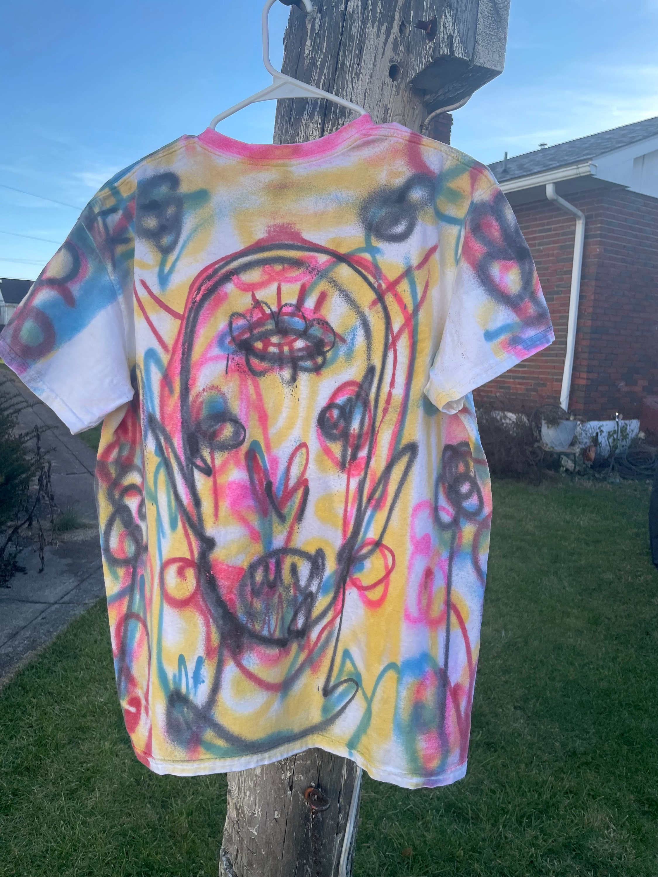 HAND PAINTED Custom T-shirt Size Large 1 of 1 - Etsy
