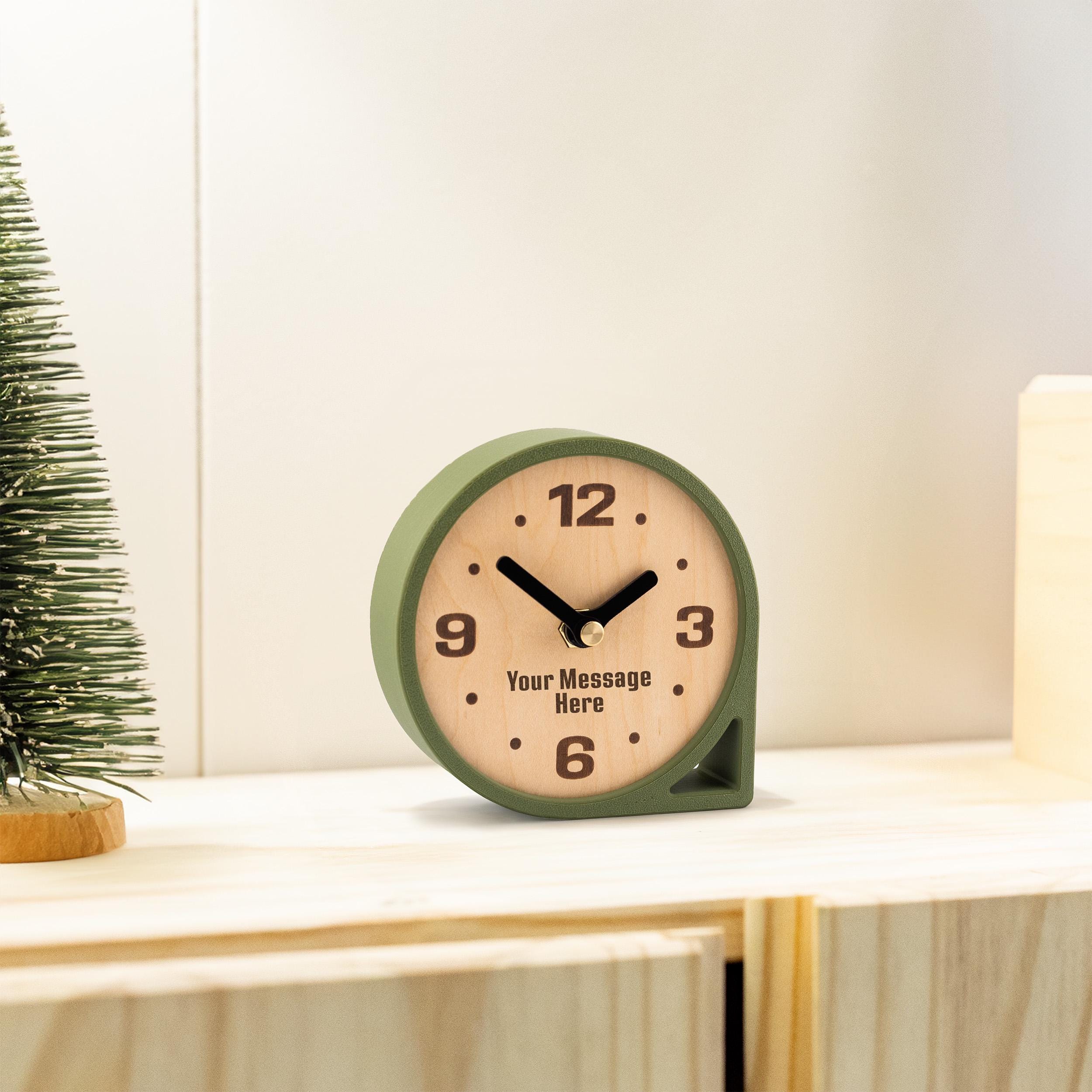 Personalized Desk Clock: Modern Home & Office Accent - Custom Fireplace ...