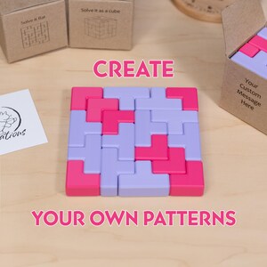 Geometric 3D Puzzle, Personalized 3D Cube or Flat Brain Teaser - Etsy