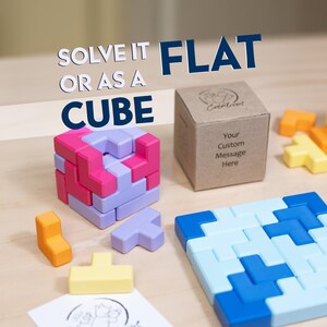 Geometric 3D Puzzle, Cube or Flat Brain Teaser - Made in USA - Etsy