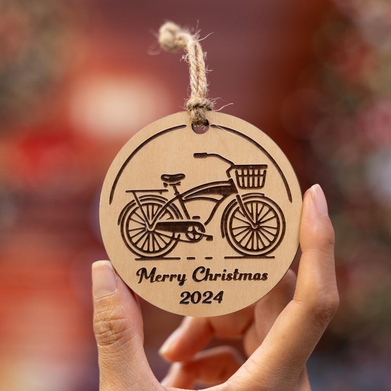 Personalized Road Bike Ornament: Rustic Maple Wood Cycling Gift - Etsy