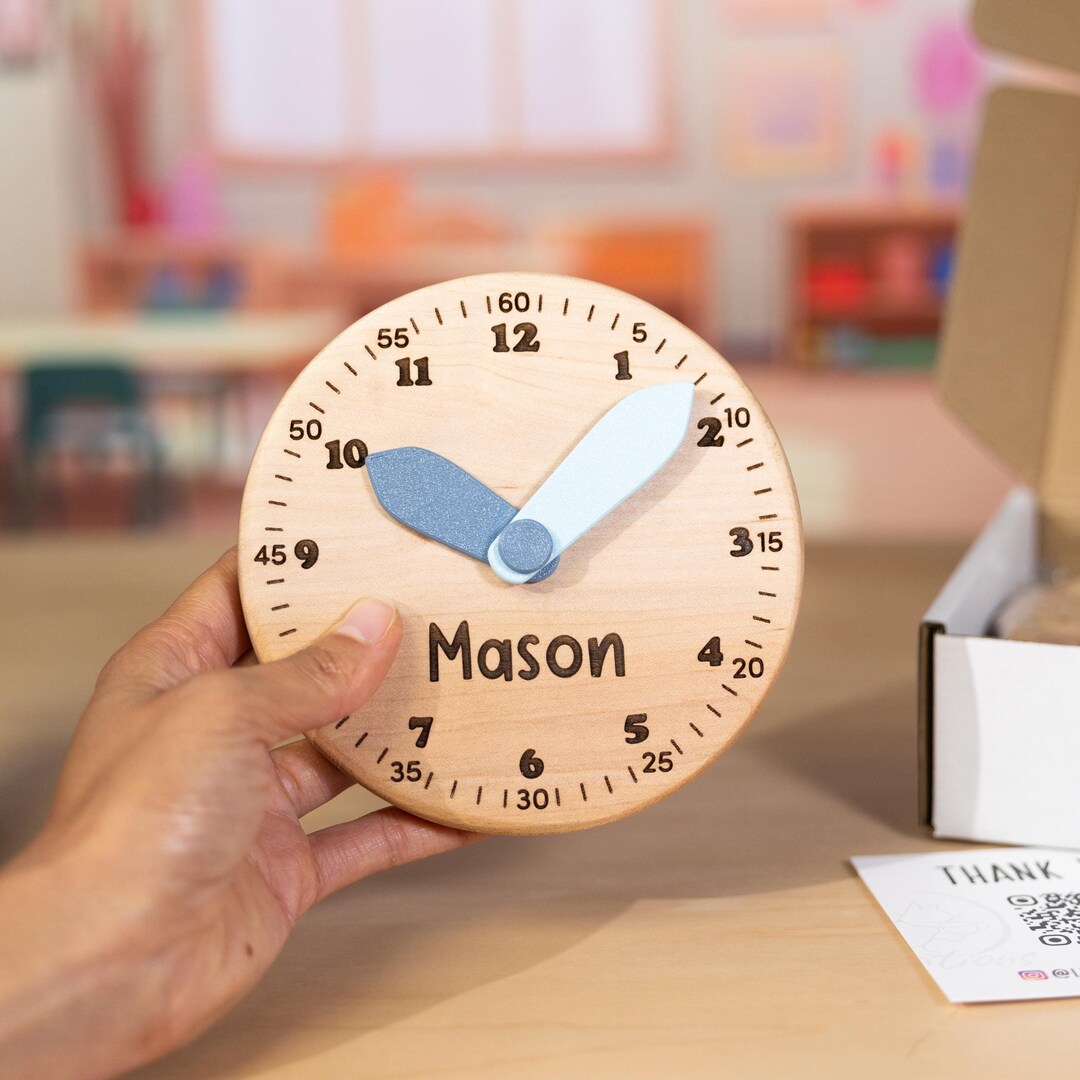 Wooden Play Clock | Learn to Tell Time - Personalized Gifts for Kids ...