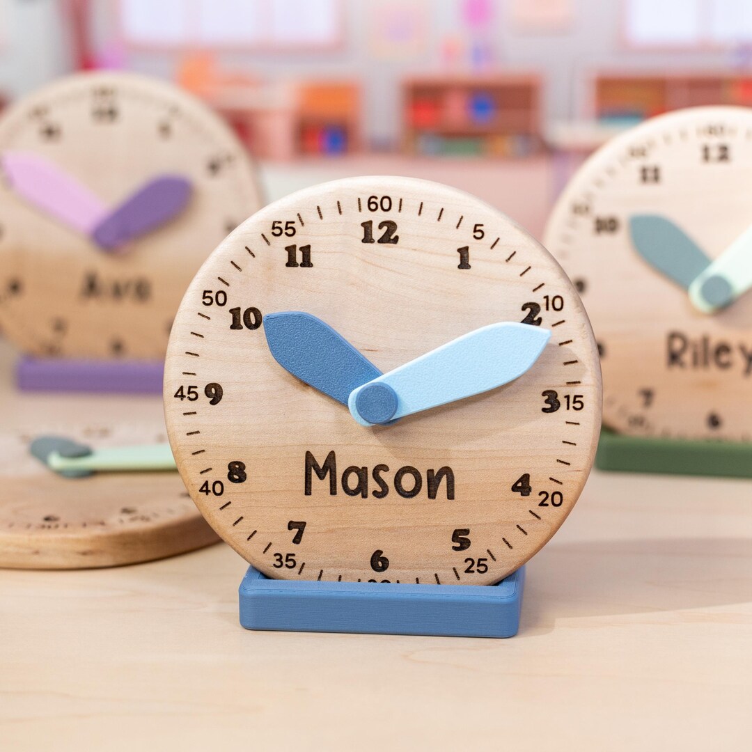 Montessori Toy | Handmade Wooden Clock | Learn to Tell Time ...