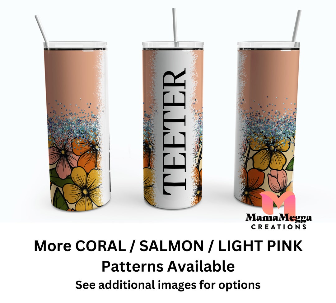 18 Different Coral/salmon/lt PINK Pattern Tumbler Split Pattern ...