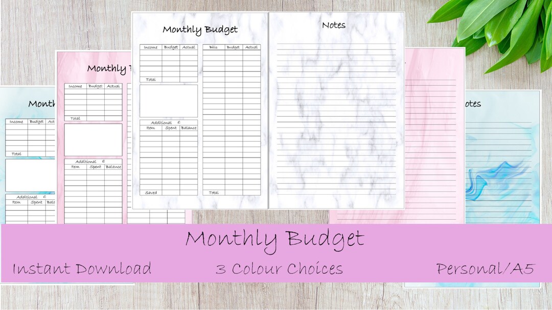 Monthly Budget Printable/ Bill Tracker/a5/personal/budget - Etsy