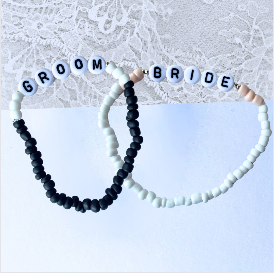Wedding Friendship Bracelets - Bride - Groom - Couple - Matching ...