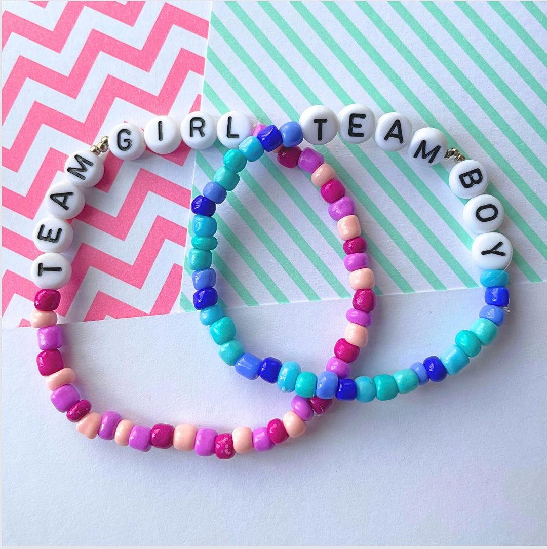 Gender Reveal Friendship Bracelets - Team Girl - Team Boy - Gender ...