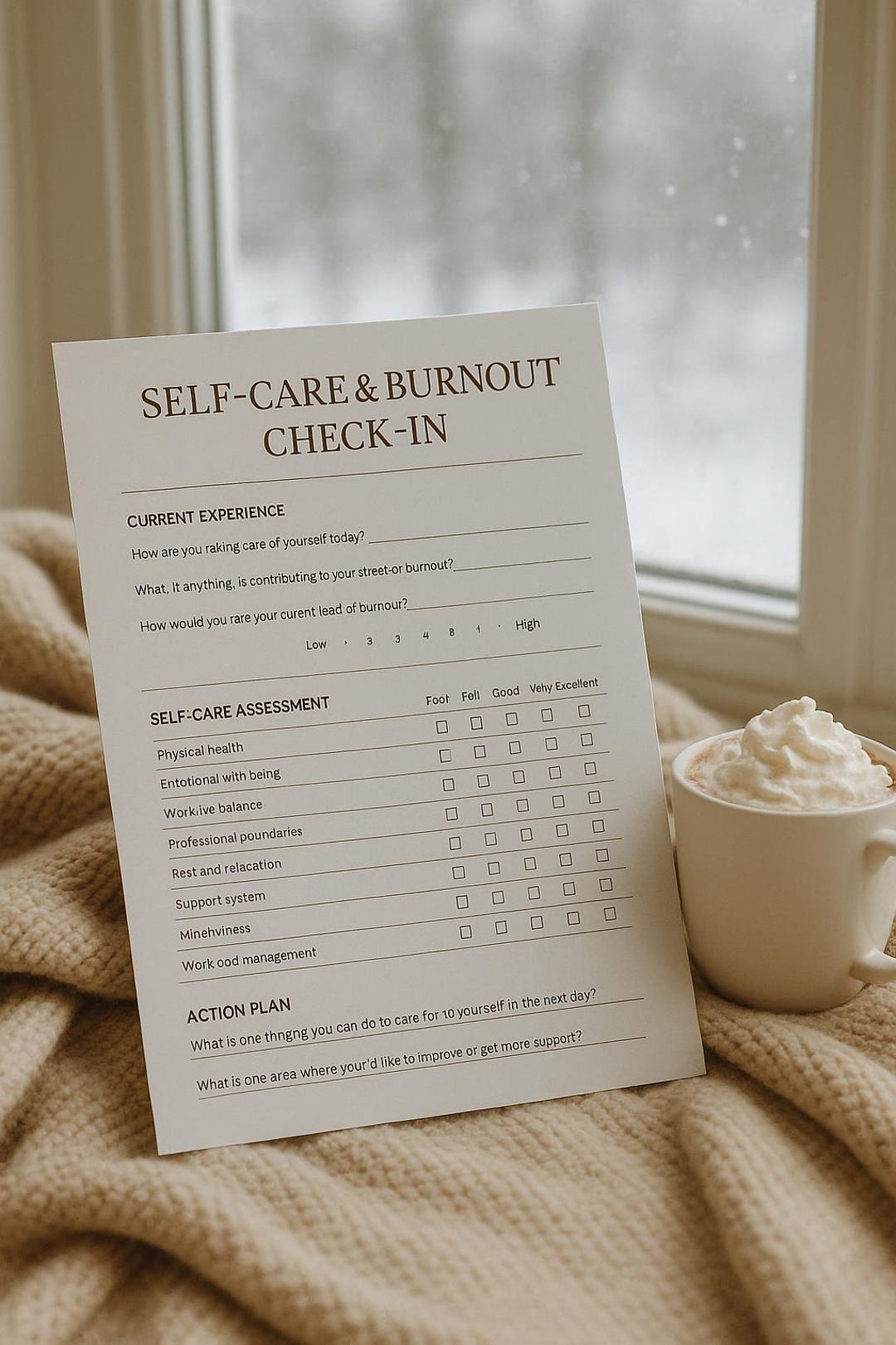 Self-care & Burnout Check-in Template | Social Worker Wellness ...