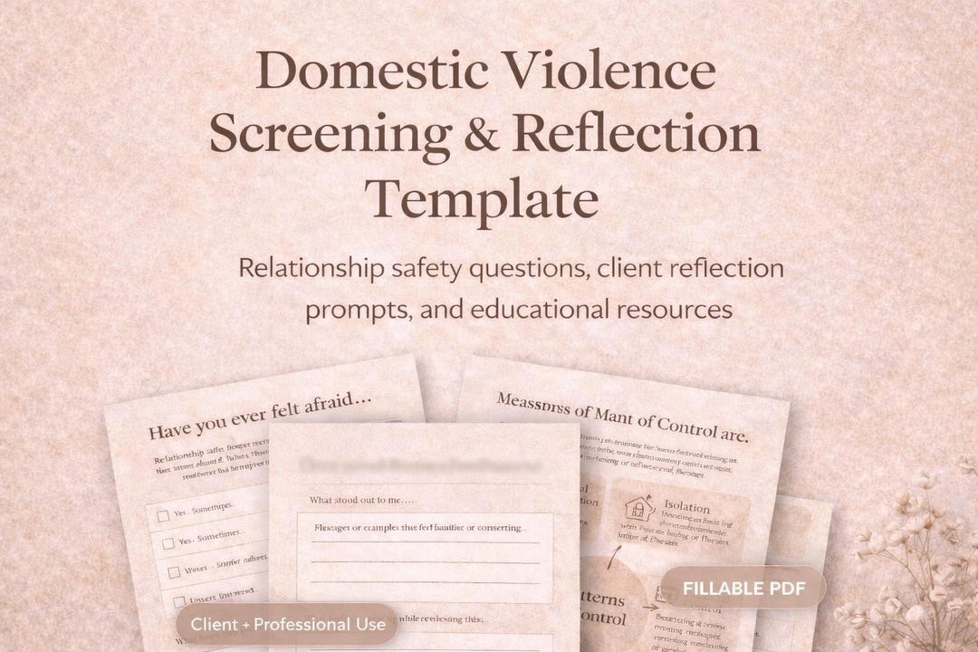 Relationship Safety & DV Screening Tool | Fillable PDF for Social ...