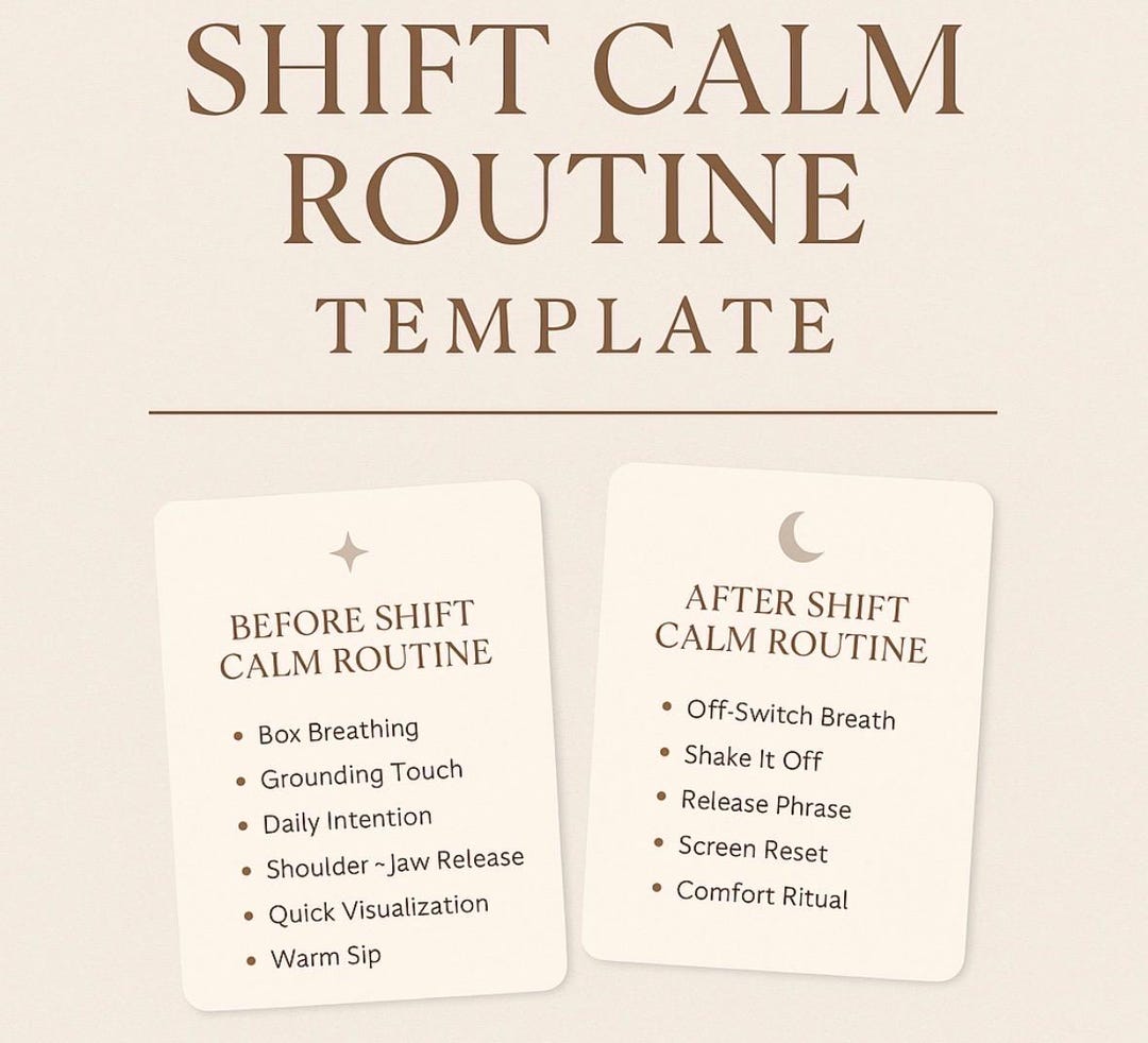 Shift Calm Routine Template | Self-care Checklist (printable) - Etsy