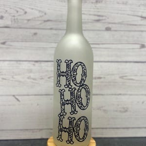 HO HO HO Candy Pattern Lighted Wine Bottle Home Decor, Friend Gift ...