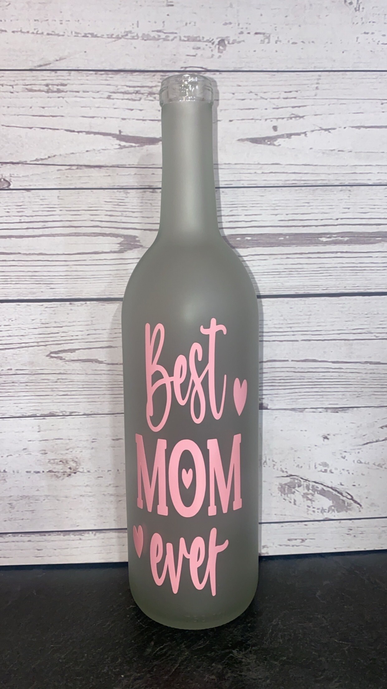 Mother's Day Lighted Wine Bottle. Wine Bottle Decor, Best Mom Ever, #1 ...