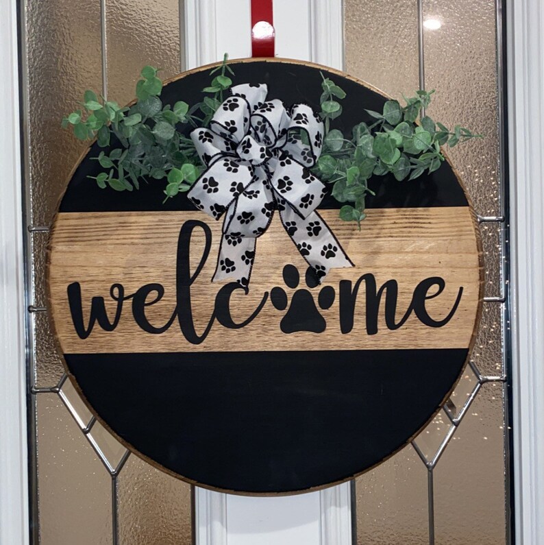 Welcome Paw Print Front Door Decor Door Hanger Welcome Sign - Etsy Welcome Paw Print Front Door Decor Door Hanger Welcome Sign - Etsy