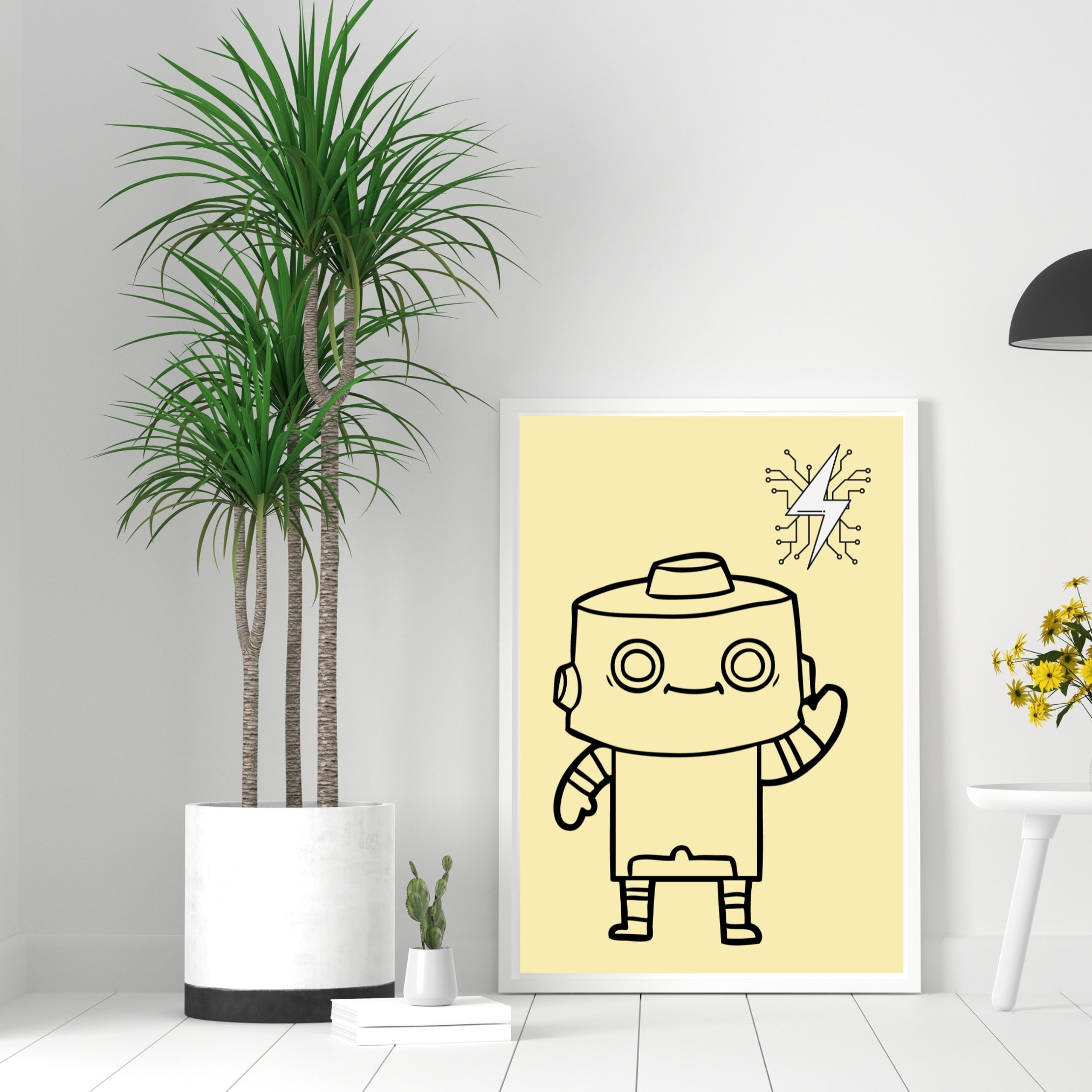 Robot Wall Art, Colorful Nursery Print, Boys Room Wall Art Decor, Kids ...