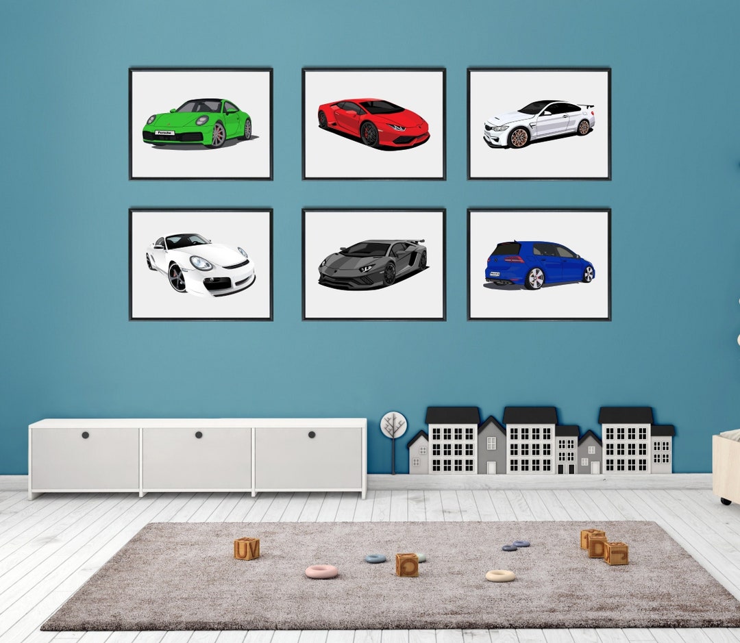 Race Car Prints Bundle, Sport Cars Set of 3, Racing Cars Printable, Boy ...