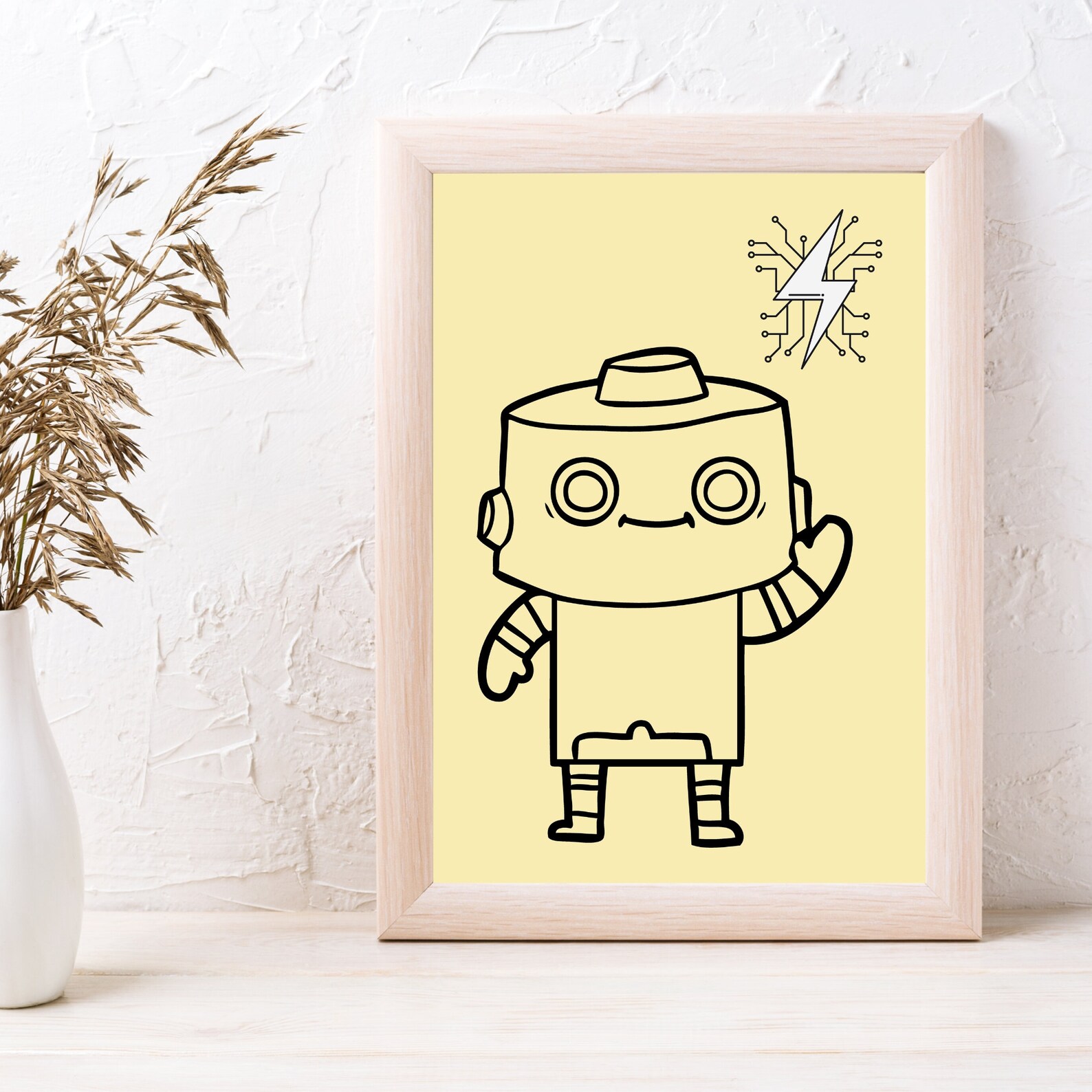 Robot Wall Art, Colorful Nursery Print, Boys Room Wall Art Decor, Kids ...