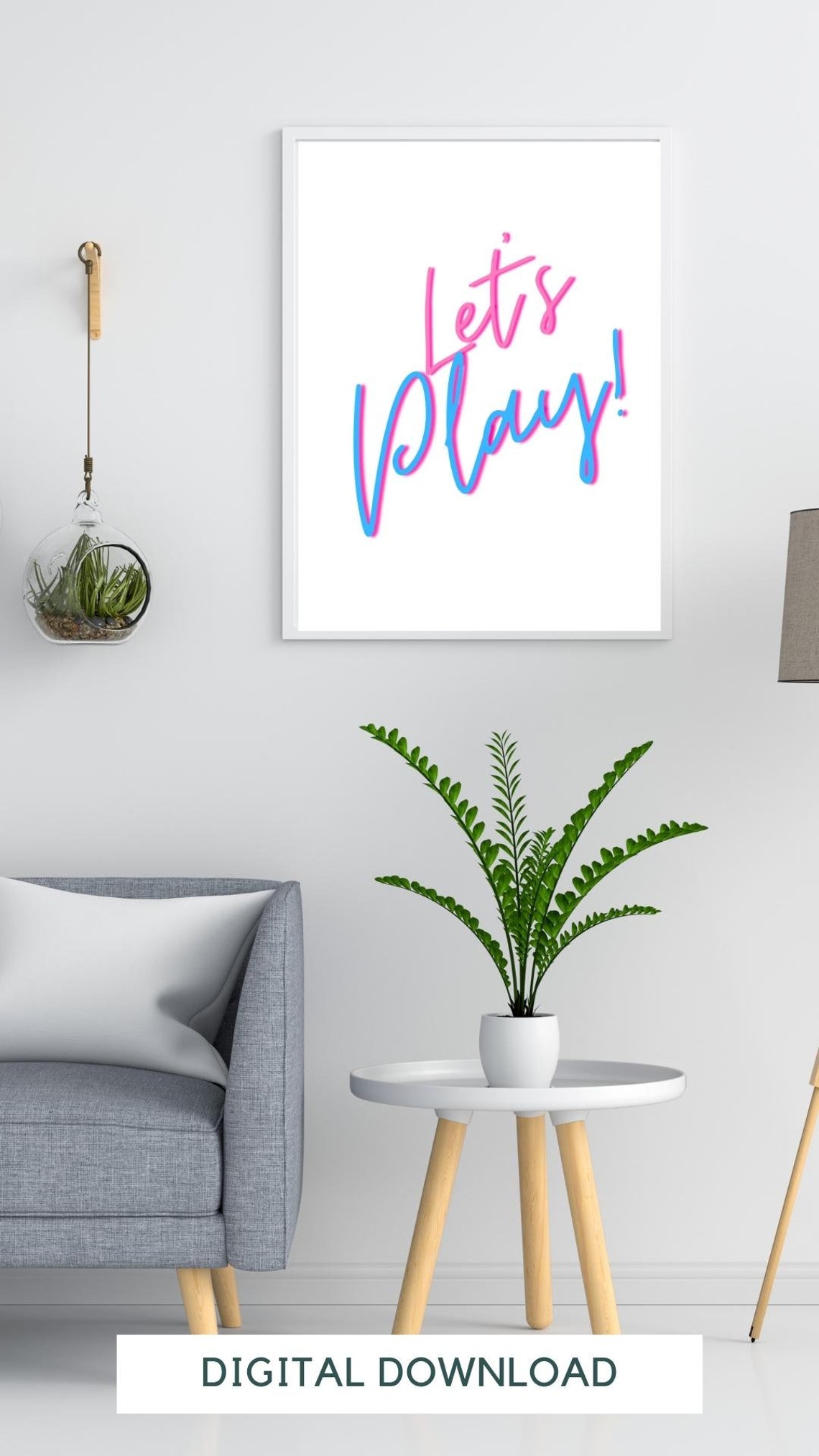 Lets Play Print Black and White Playroom Prints Playroom Wall Art ...