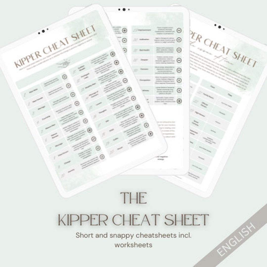 The Kipper Cheat Sheet ***ENGLISH VERSION*** - Cheatsheets Incl ...