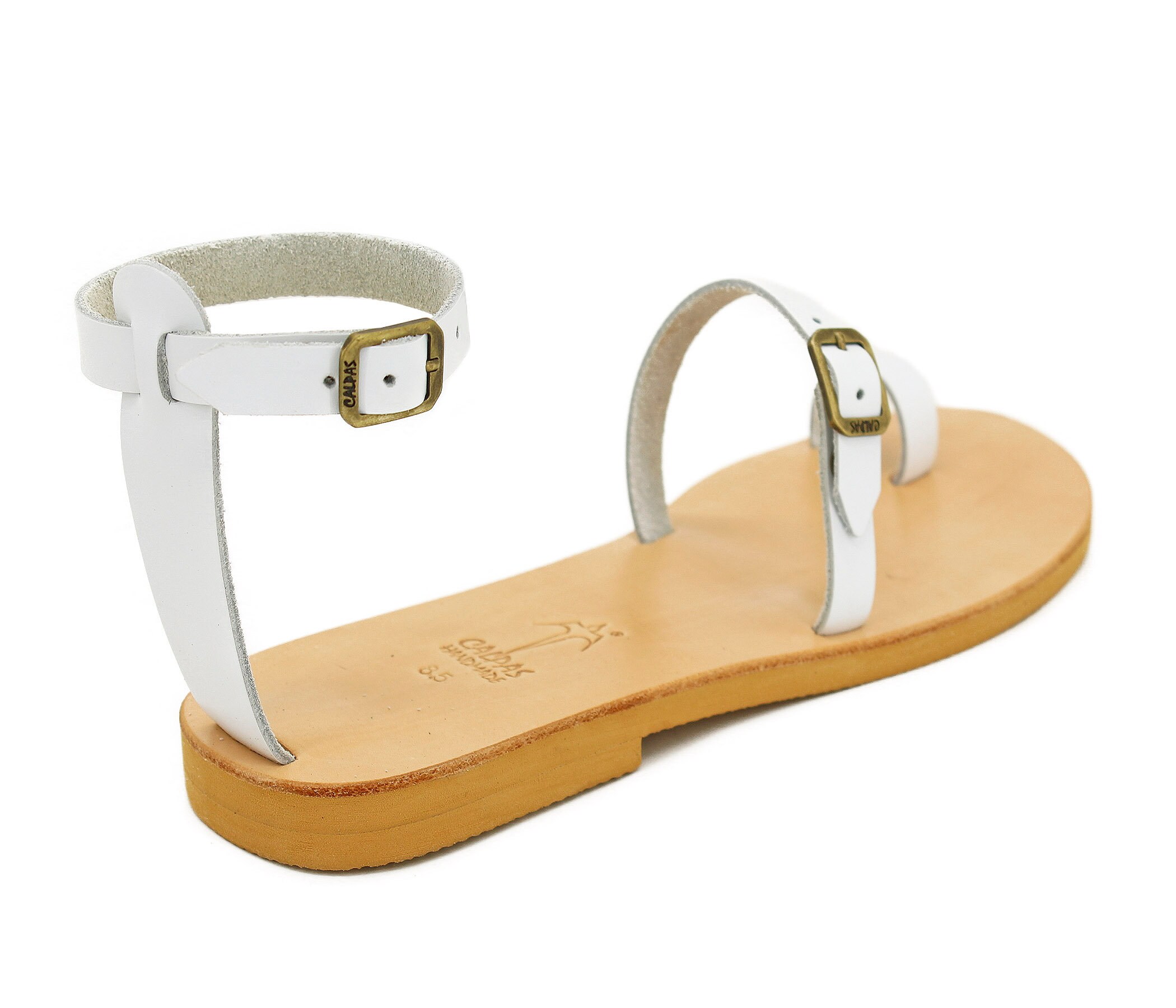 Strappy Leather Sandals Greek Ankle Strap Sandals, Calpas's Original ...