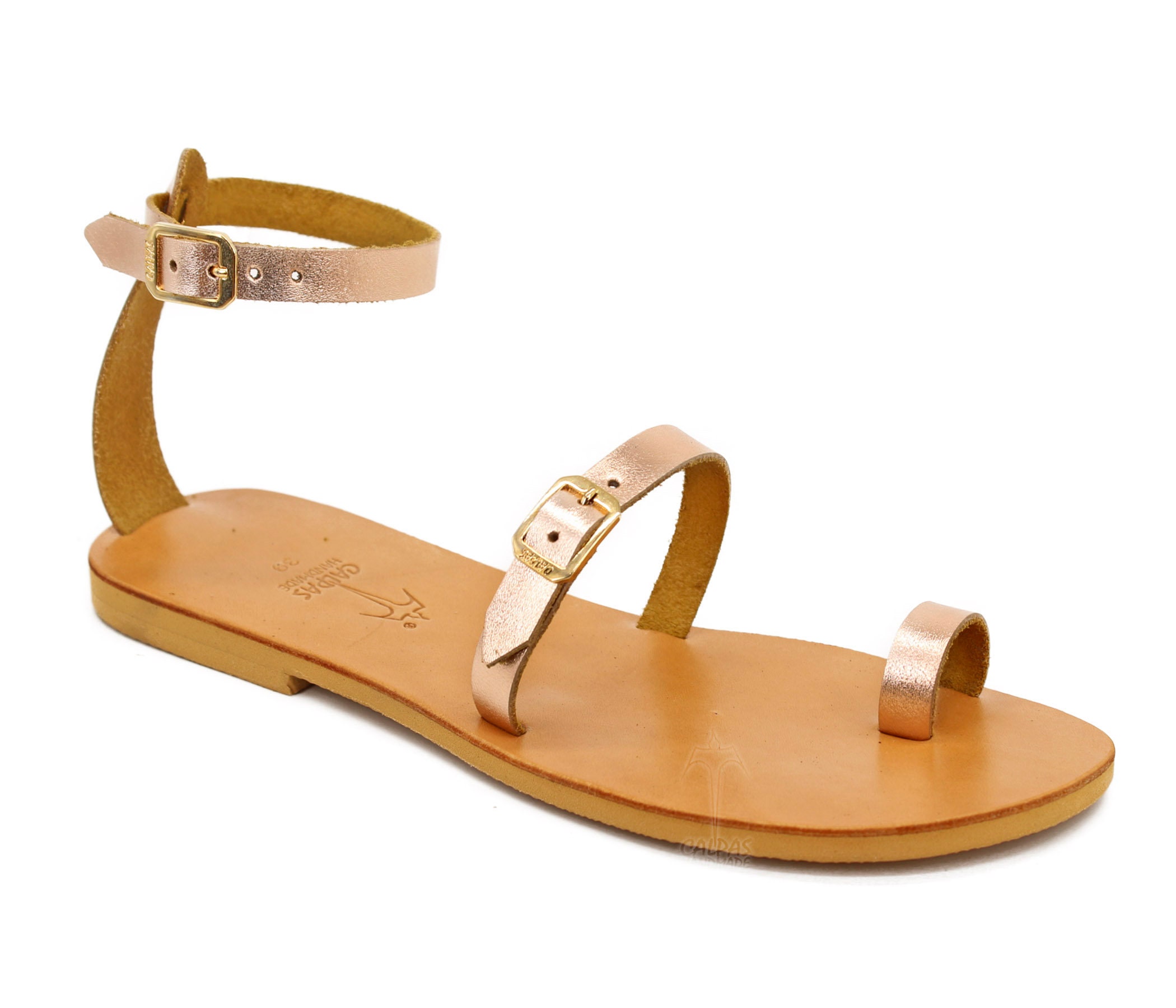 Strappy Leather Sandals Greek Ankle Strap Sandals, Calpas's Original ...