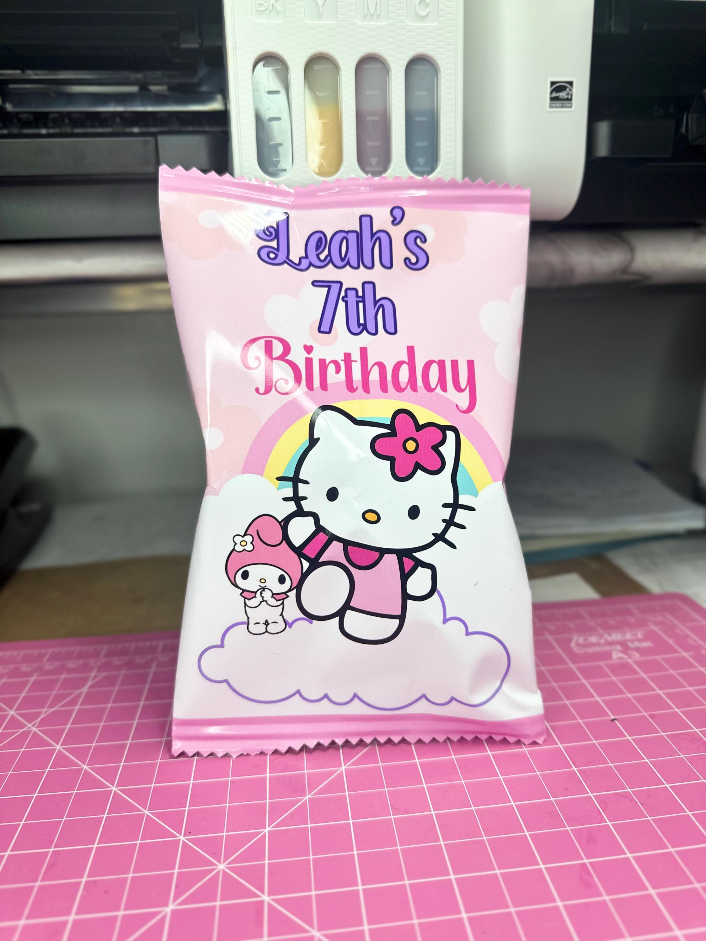 Pink Chip Bag Kitty Custom Party Favor Chip Bag - Etsy