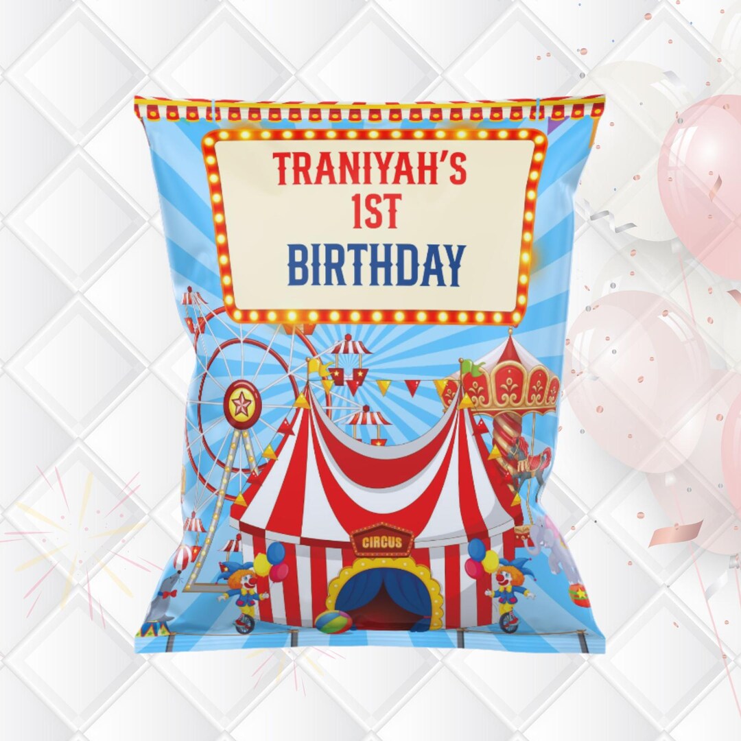 Circus Carnival Party Favor Chip Bag Birthday | Kids Birthday Circus ...