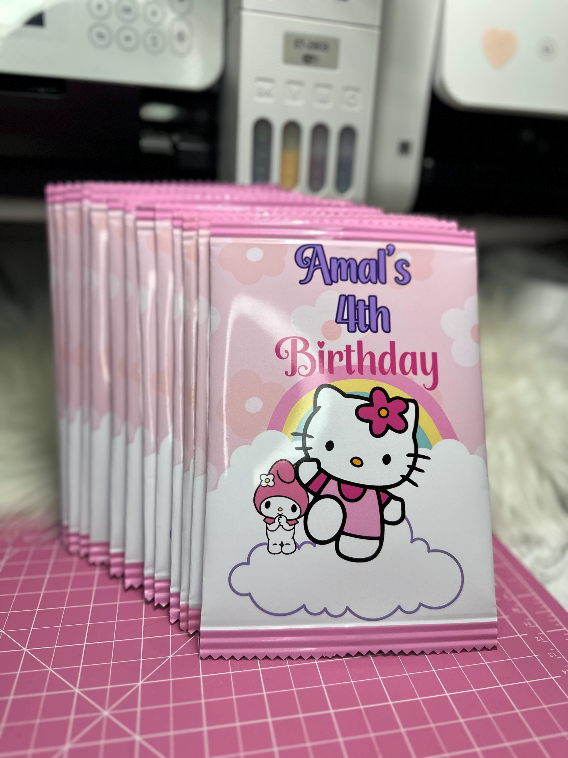 Pink Chip Bag | Kitty Custom Party Favor | Chip Bag - Etsy