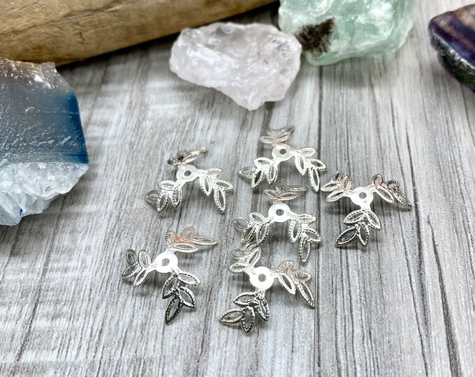 Silver Flower Bead Cap, 16mm Flower Bead Cap, Pedal Filigree Bead Caps ...