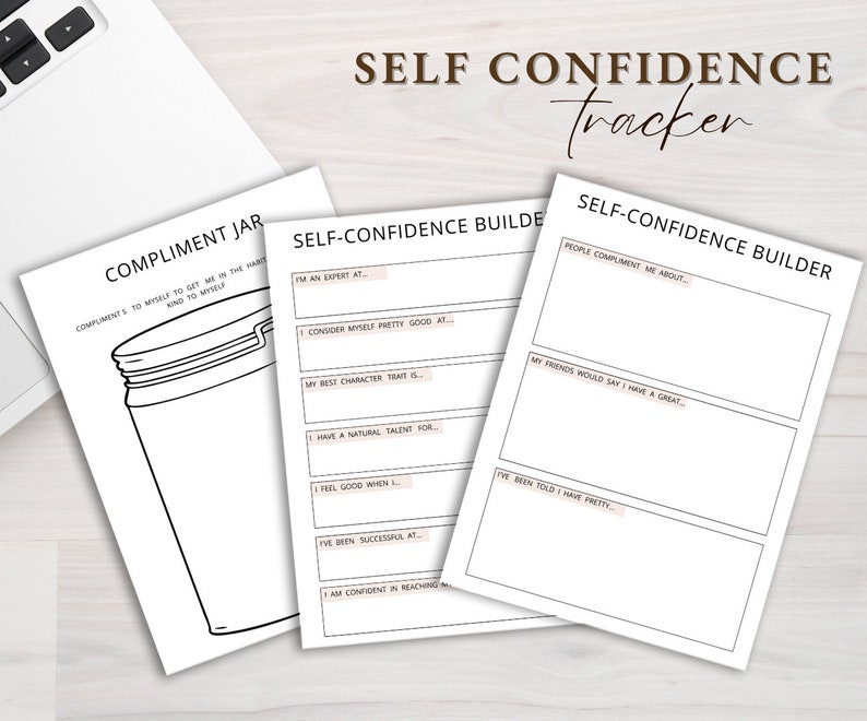 Printable Self Confidence Planner Self Care Worksheet Digital Wellness ...