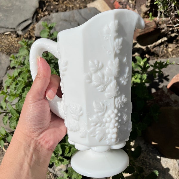 Milk Glass Pitcher - Etsy