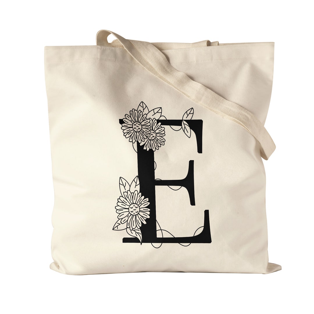 Letter Bag E Bag With Letter Alphabet Monogram Floral Motif Gift Idea ...