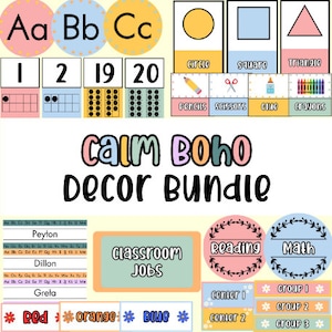 Calm Boho Classroom Decor Bundle - Etsy