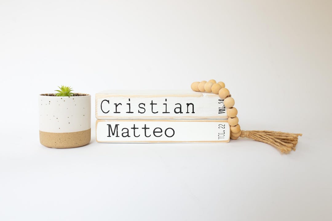 Wooden Books, Rustic, Farmhouse, Book Stack, Home Decor, Shelf Display ...