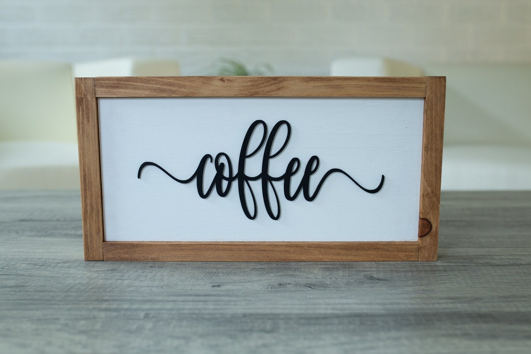 Coffee Sign, Coffee Wood Sign, Rustic Wood Sign, 3D Wood Sign, Coffee ...