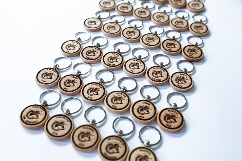 Sports Team Keychains, Laser Engraved Personalized Team Logo, Team Gift ...