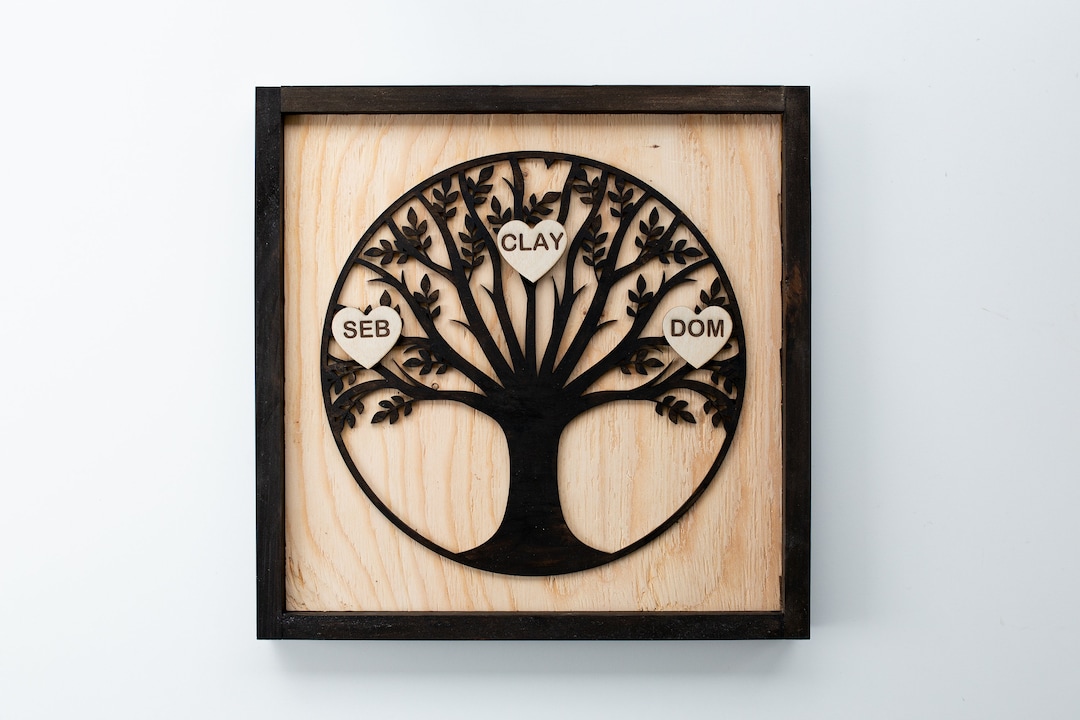 Family Tree, Personalized Custom Wood Sign, 3D Sign, Personalized Gift ...