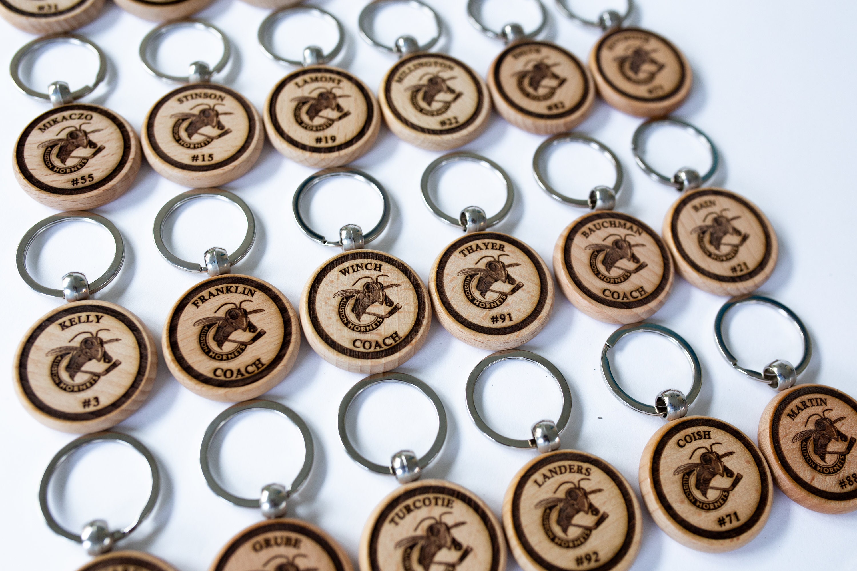Sports Team Keychains, Laser Engraved Personalized Team Logo, Team Gift ...