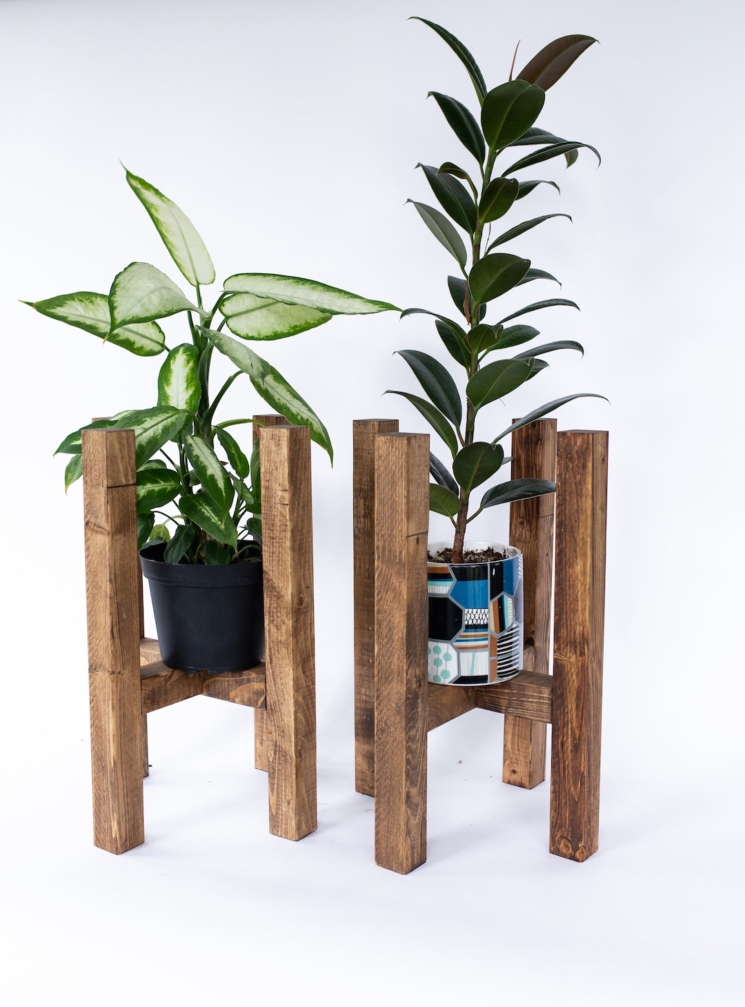 Rustic Wood Plant Stand, Wooden Indoor Plant Stand, Home Decor, Rustic ...