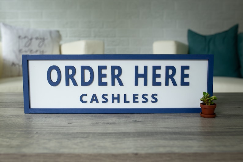 Order Here Sign / Business Order Here Sign /cashless Sign / Hanging ...