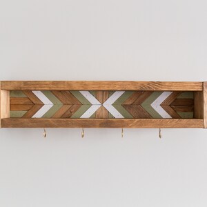 Entryway Key Holder, Entryway Organizer, Rustic Modern With Storage ...