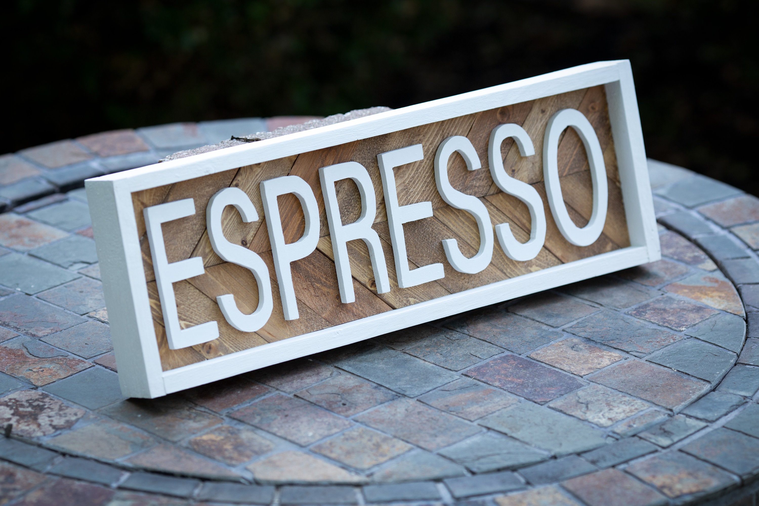 Espresso Wood Sign, Coffee Shop Sign, Hand Cut Letters, Personalized ...