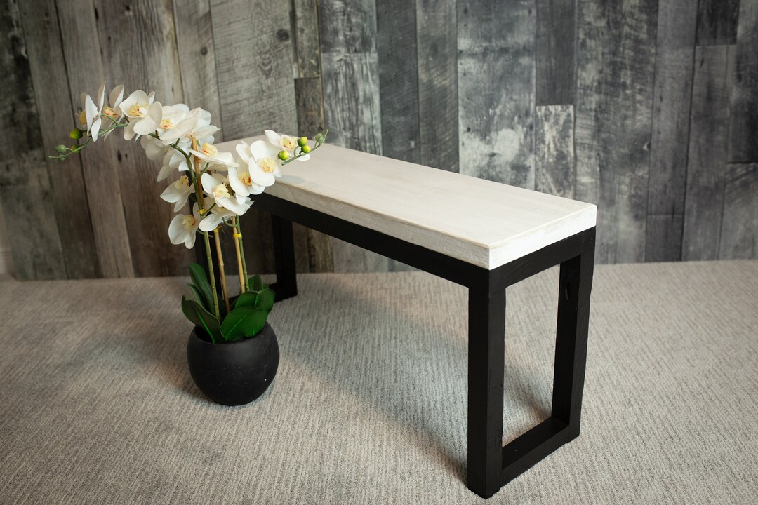 Rustic Wood Bench, Farmhouse Decor Handmade Wood Benches, White Wash ...