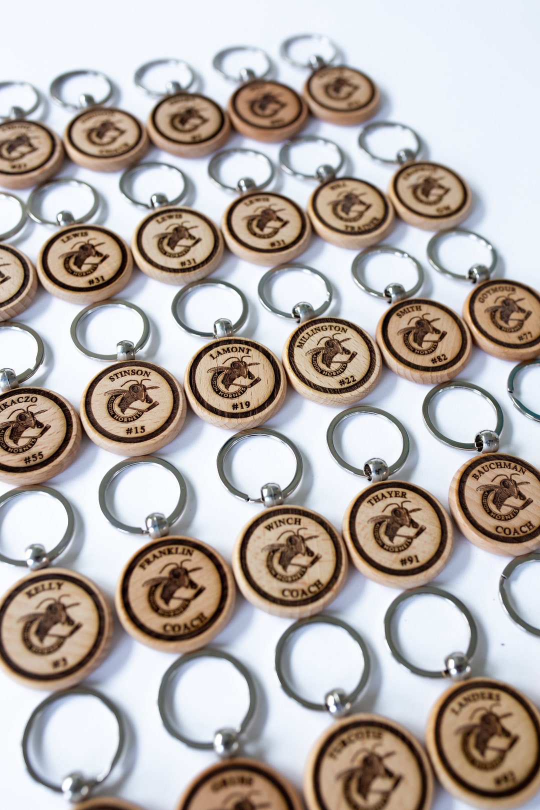 Sports Team Keychains, Laser Engraved Personalized Team Logo, Team Gift ...