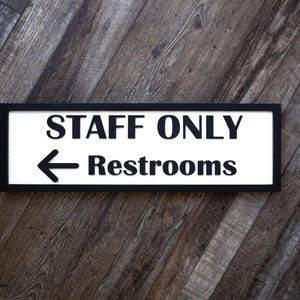 Staff Restroom Sign / Business Bathroom Sign /cashless Sign / Hanging ...