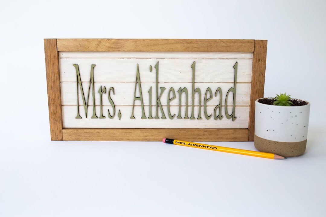 Teacher Name Sign, 3D Classroom Name Sign, Teacher Desk Sign, End of ...