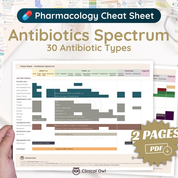 Antibiotic Cheat Sheet - Etsy