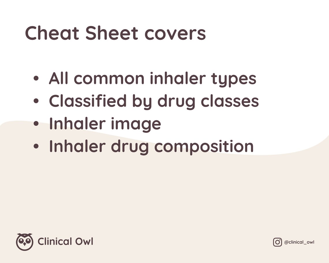 Inhaler | Cheat Sheet | Pharmacology | Nursing, Medical, Pharmacy ...
